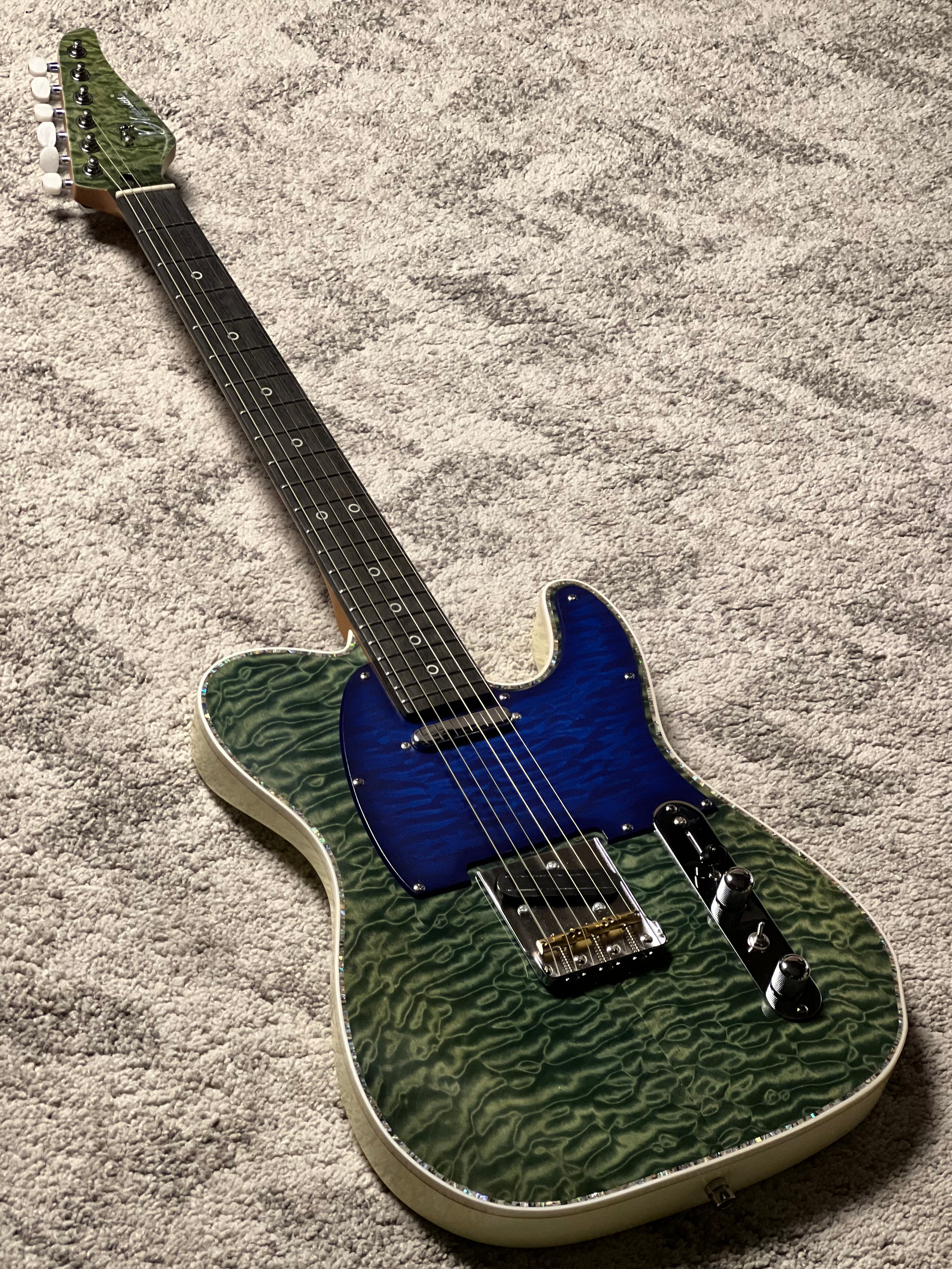 Dhatarattha Custom DTL Quilt in Moss Green with Rosewood FB and Blue Q ...