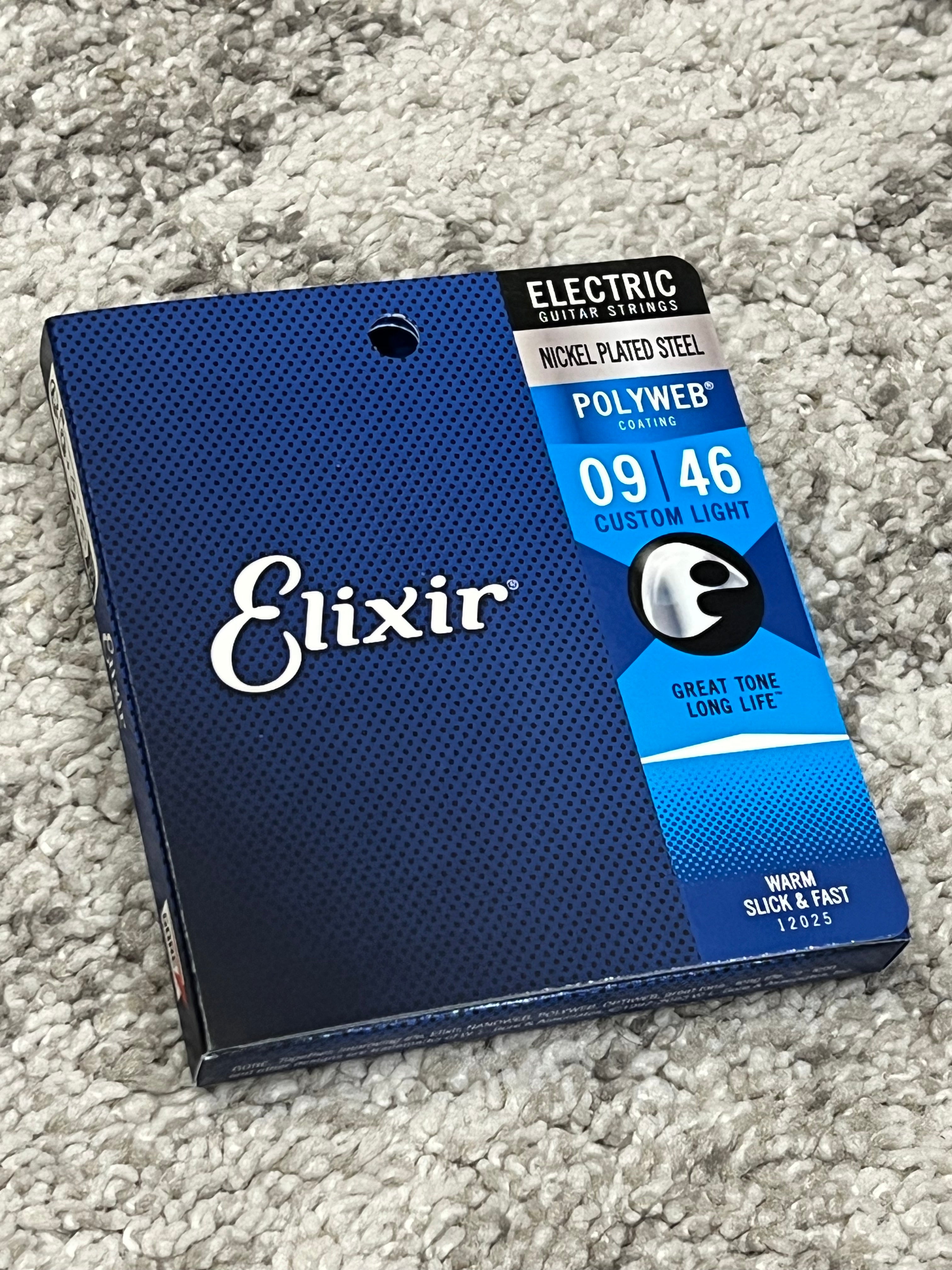 Elixir 12025 Polyweb Custom Light Electric Guitar Strings, (09-46 ...