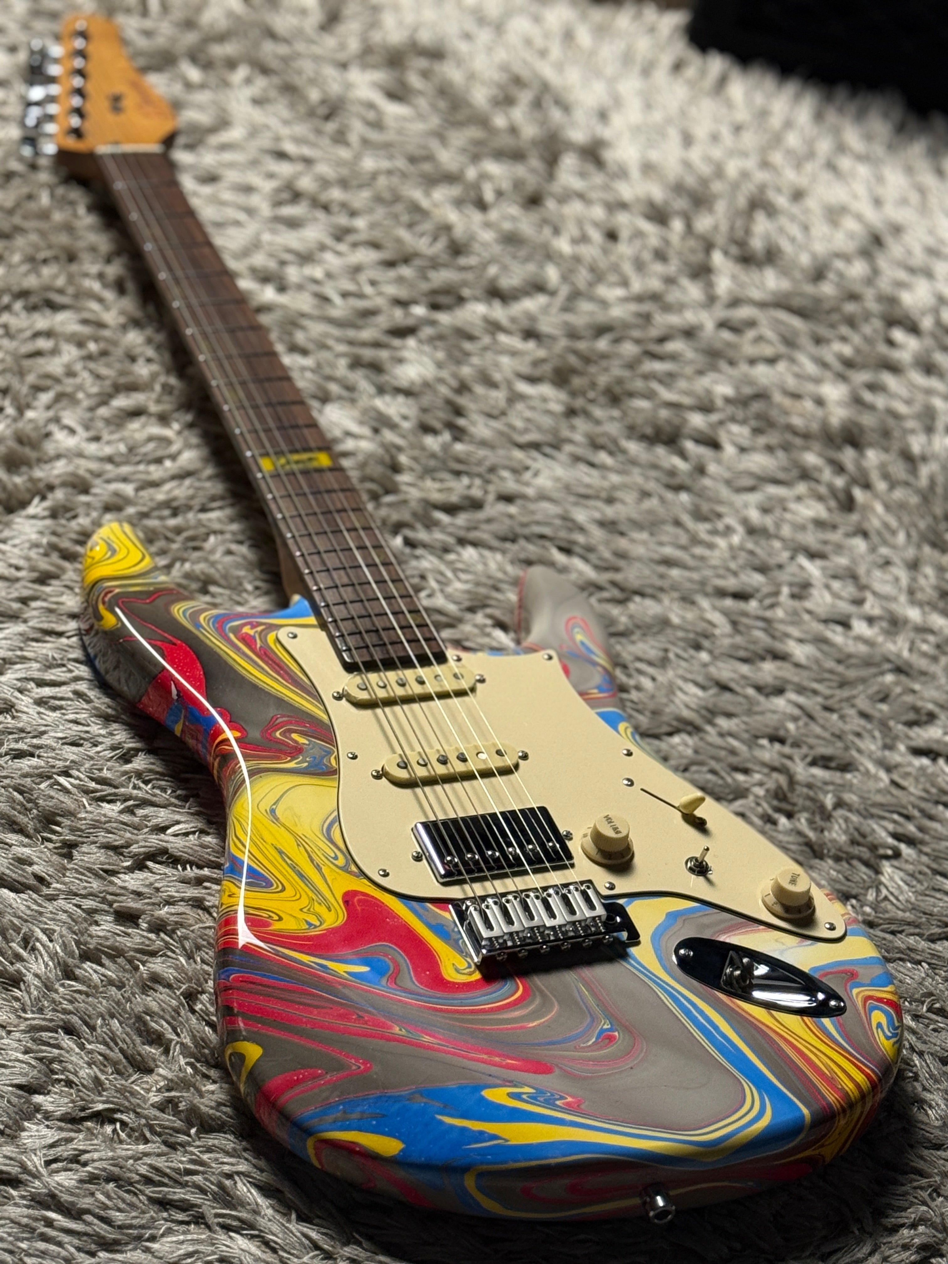 Dhatarattha Custom DST HSS in Grey Marble Swirl with Rosewood FB ...