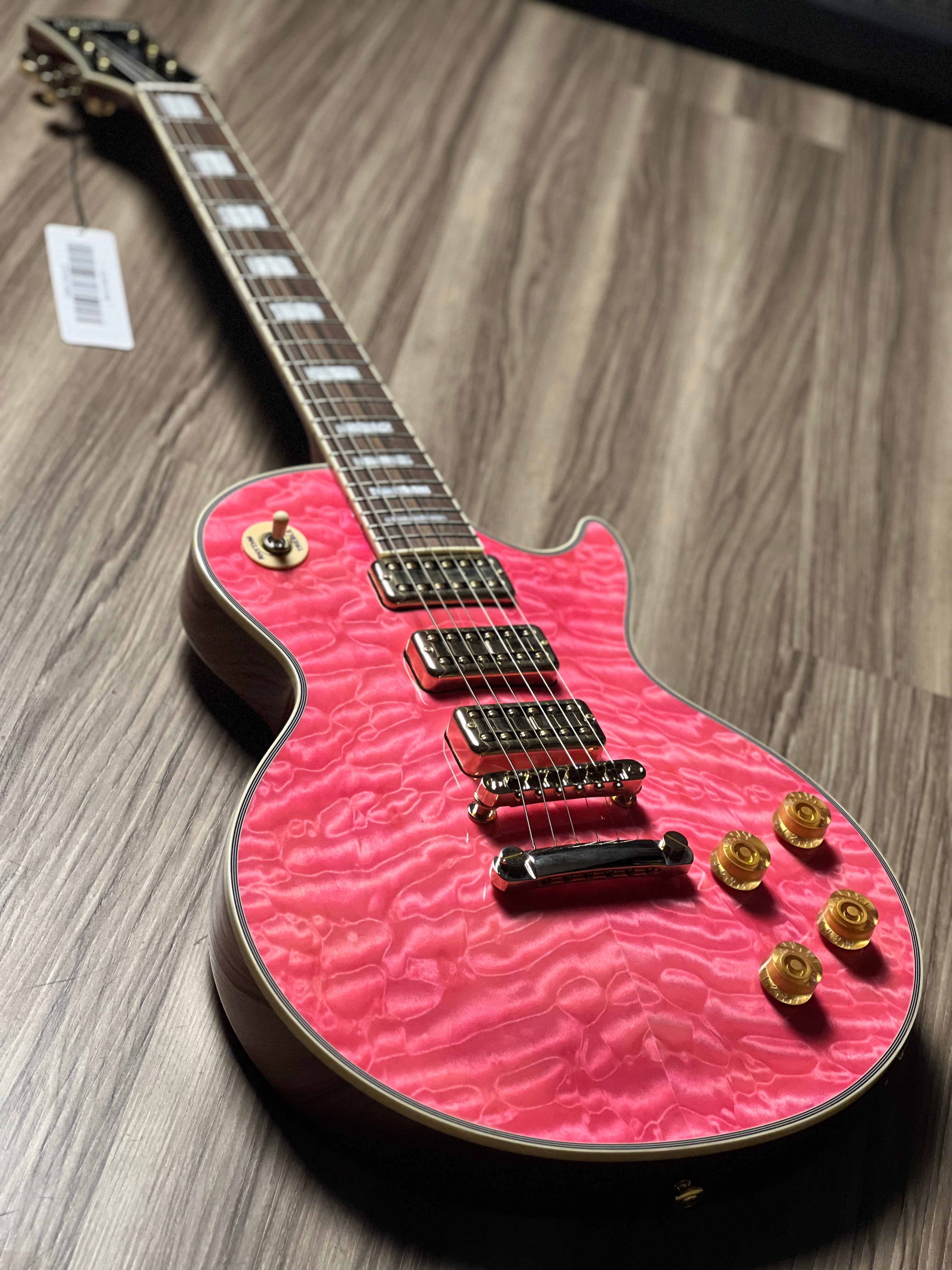 Soloking SLC60 T3 FM with 5A Quilt Top in Trans Pink – nafiriguitar.com