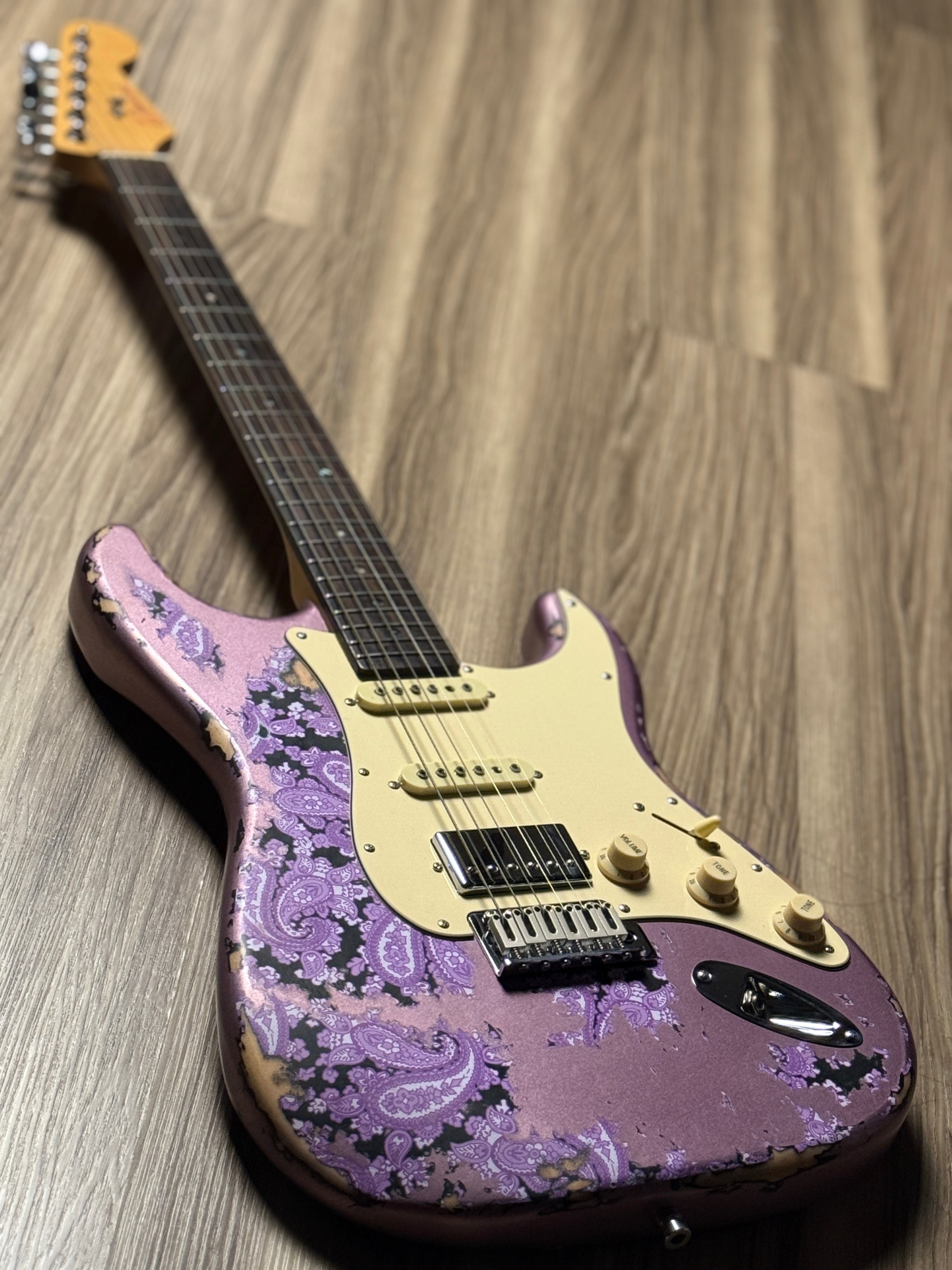 Dhatarattha Classic DST HSS in Violet over Black Purple Paisley with R ...