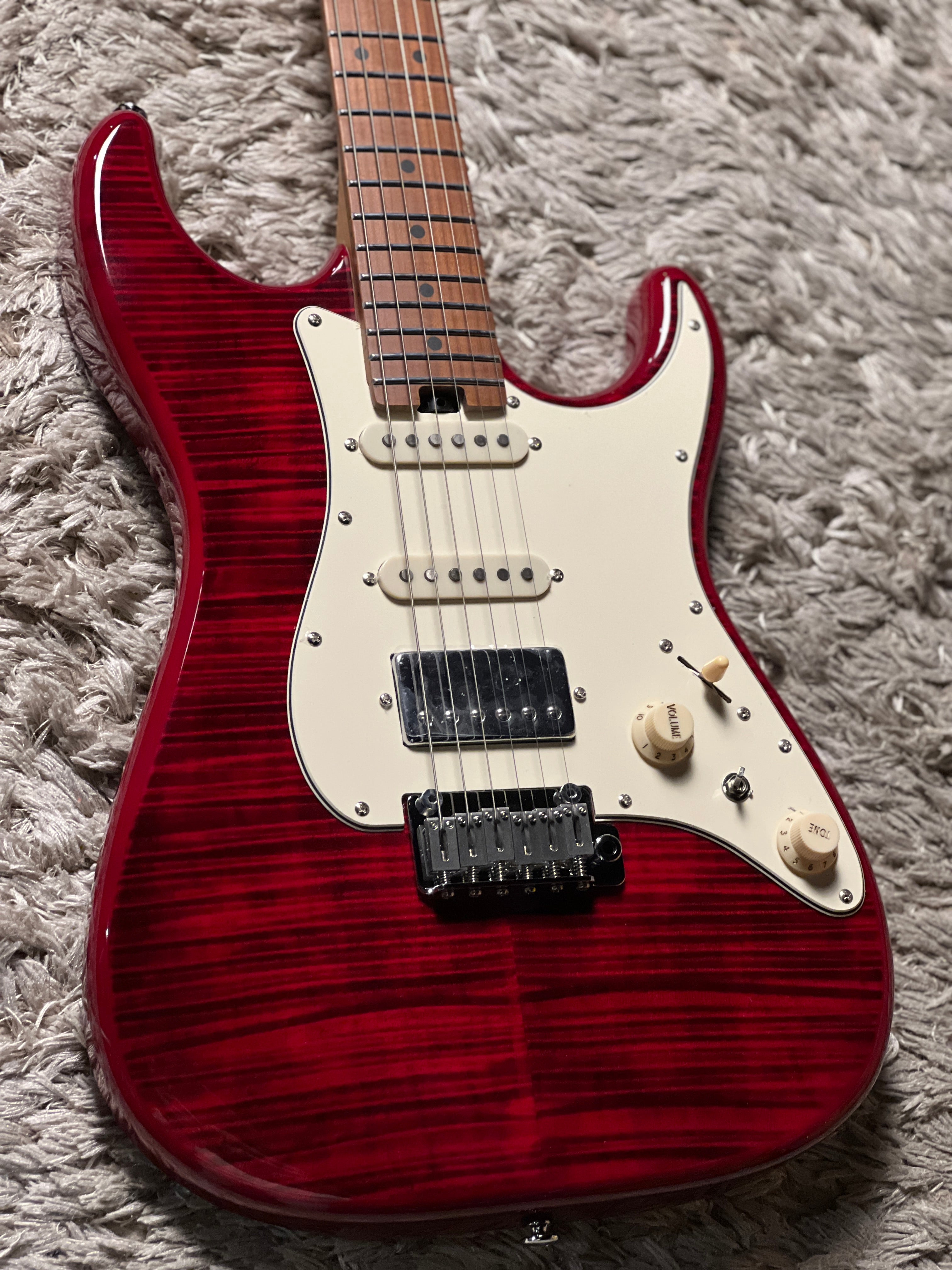 Soloking MS-11 Classic MKII in Transparent Red with Roasted Maple FB a – nafiriguitar.com