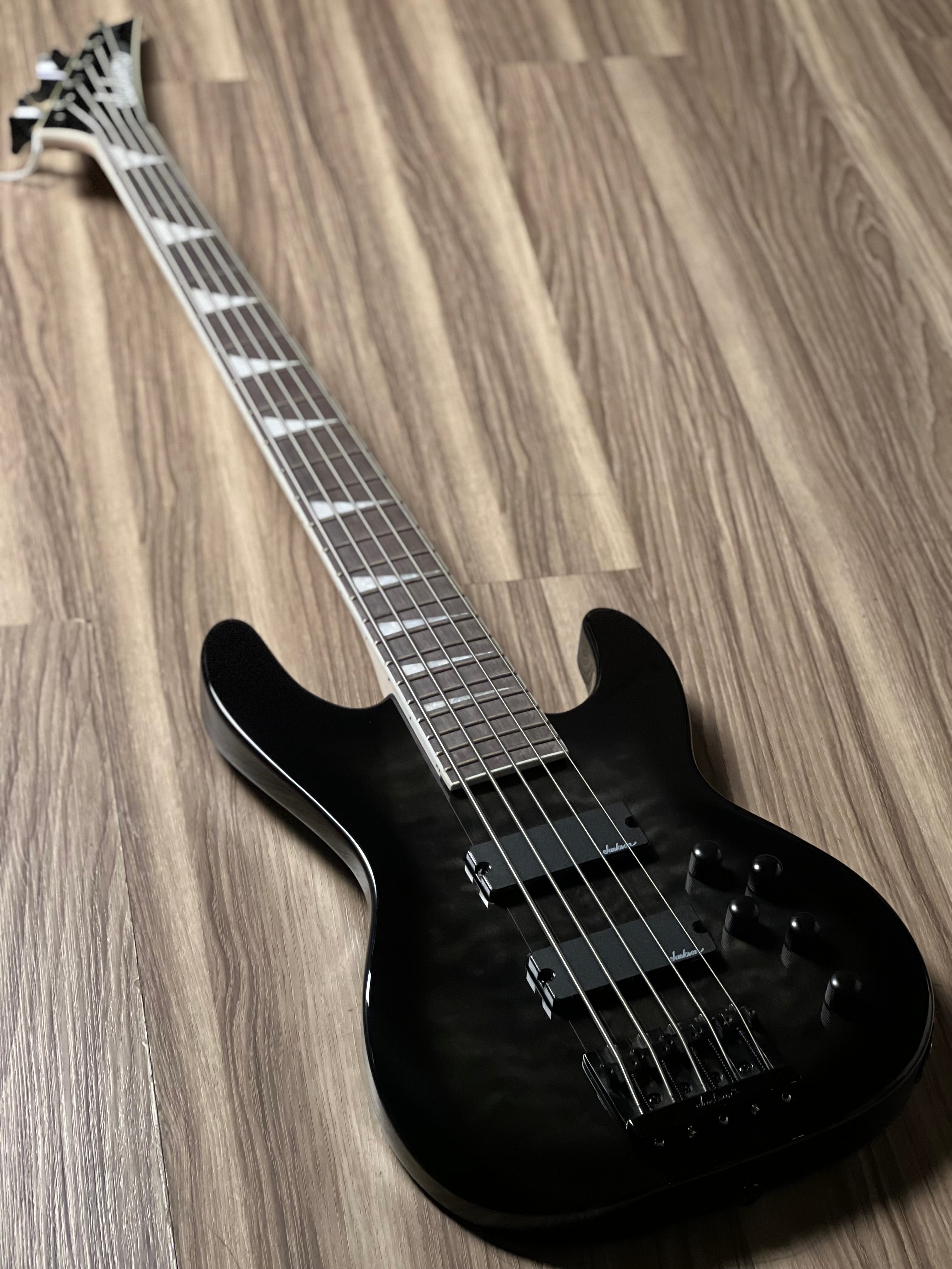 Jackson JS Series Concert Bass JS3VQ Amaranth FB in Transparent Black ...