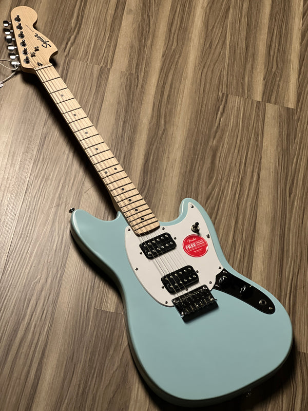 Squier FSR Sonic Mustang HH with White Pickguard and Maple FB in Sonic ...