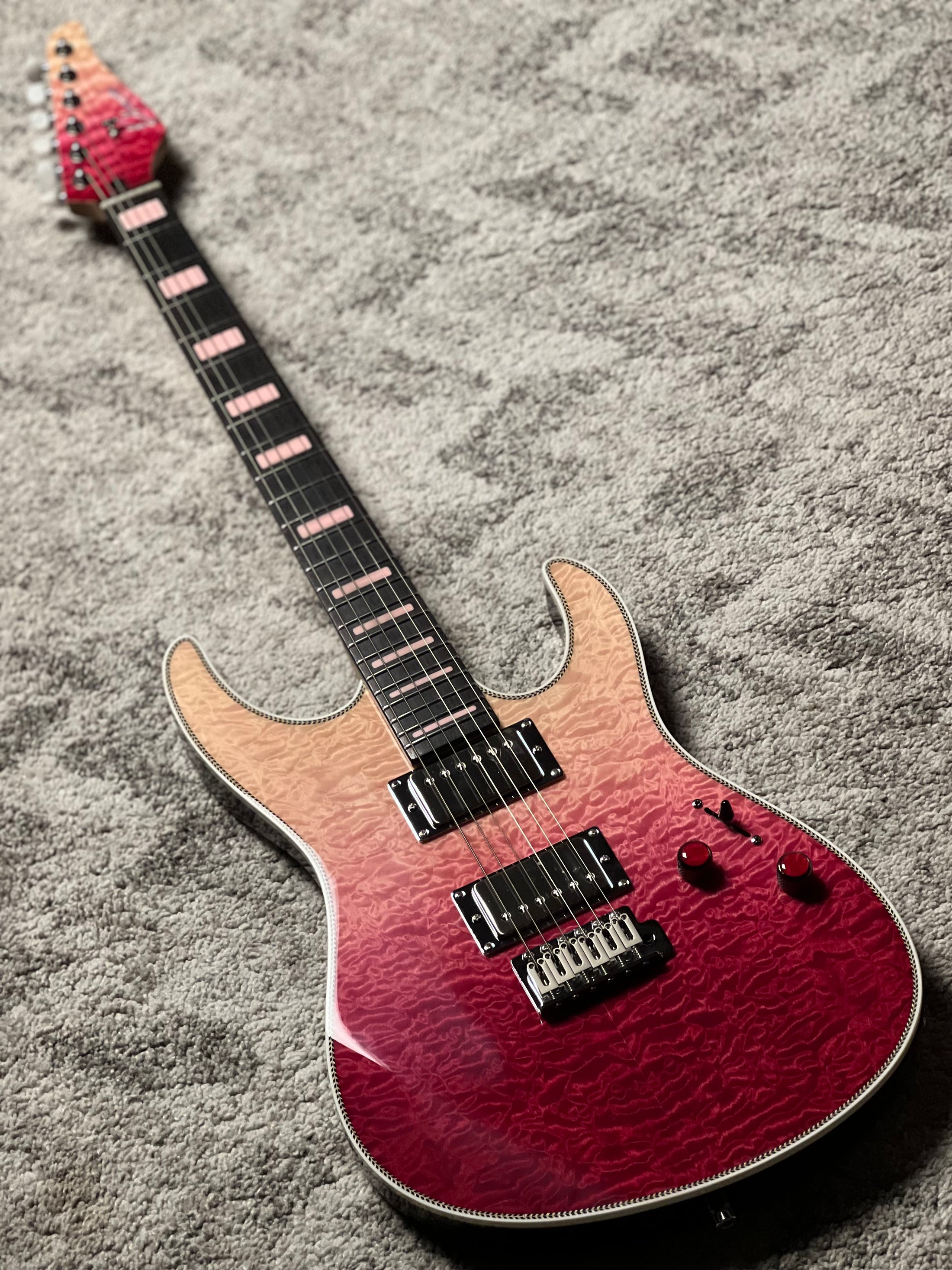 Dhatarattha Custom DST HH Quilt in Magenta Surf with Rosewood FB ...