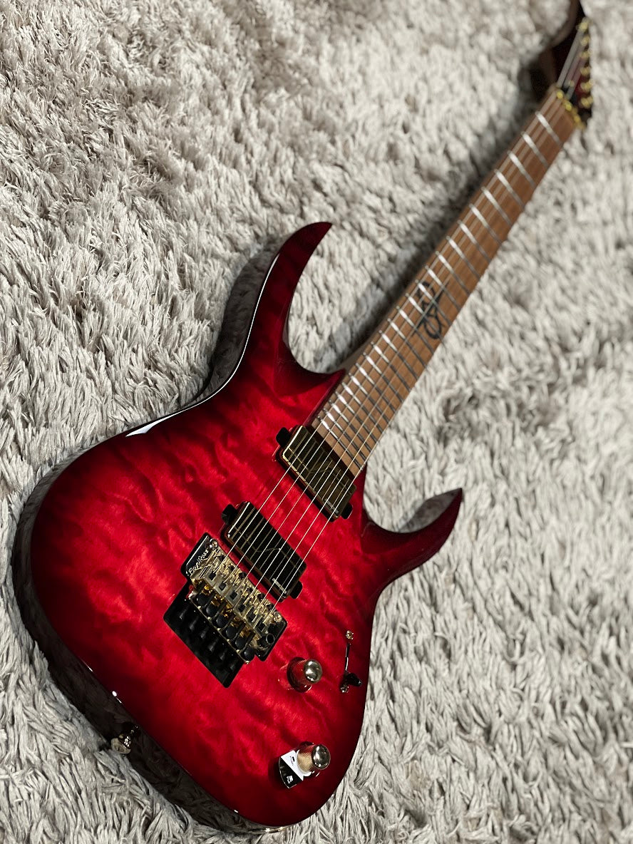 Solar AB1.6AFRQBR in Quilted Blood Red Burst Gloss – nafiriguitar.com