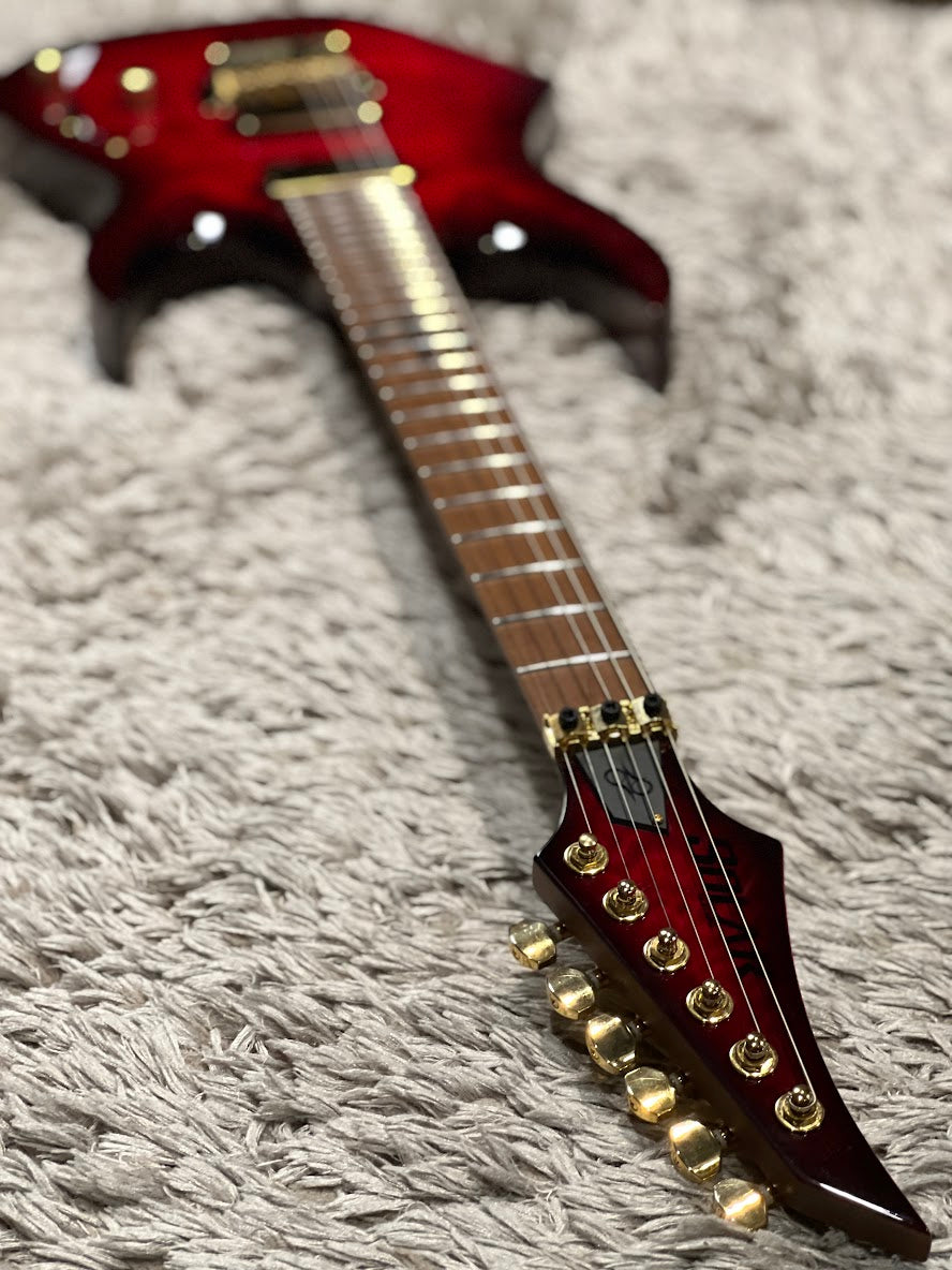 Solar AB1.6AFRQBR in Quilted Blood Red Burst Gloss – nafiriguitar.com