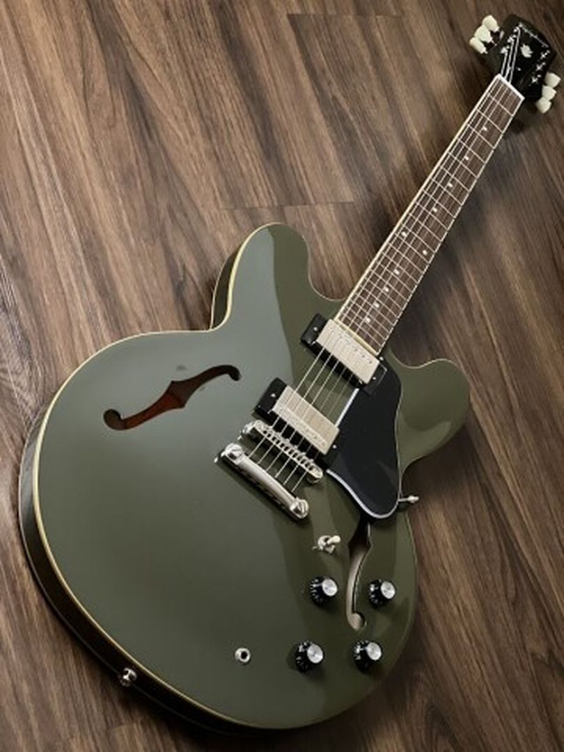 กีต้าร์ไฟฟ้า Epiphone ES-335 สีเขียวมะกอกเข้ม – nafiriguitar.com